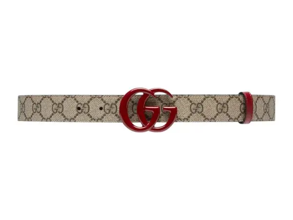 Gucci Gg Marmont Belt - Beige Red