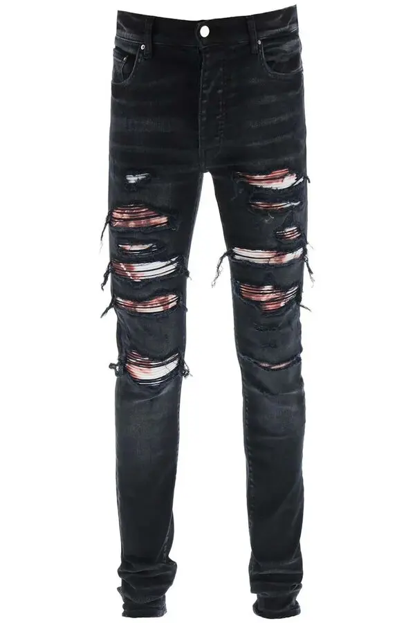 Amiri Slim Cut Jeans With Logo Patch