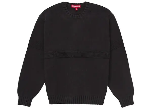 Supreme Tonal Applique Sweater - Black