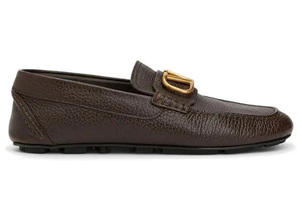 Valentino Garavani Driving Plaque Slip-on Loafer - Brown