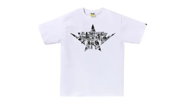 A BATHING APE 1st Camo Twin Sta Nyc Tee Shirt Tee Shirt - White/grey