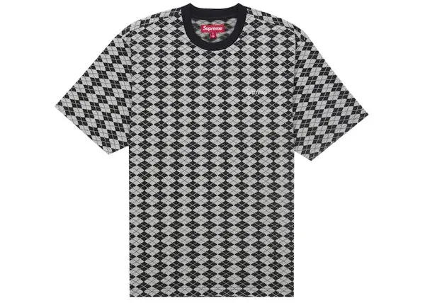 Supreme Diamond Jacquard Short Sleeve Top - Black