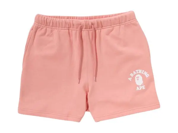 A BATHING APE College Sweat Shorts - Pink