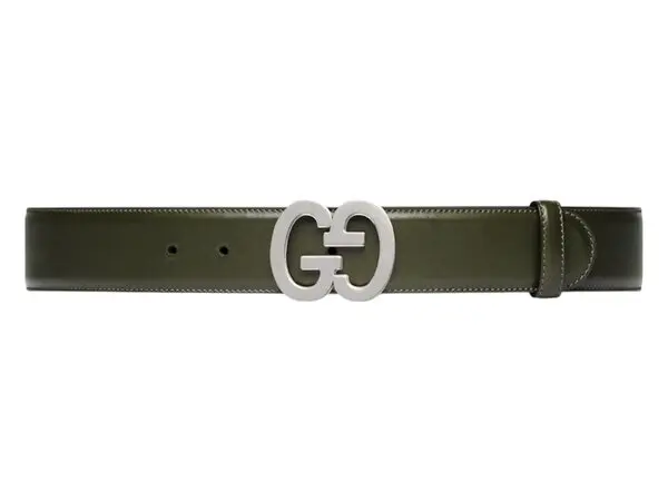 Gucci Gg Buckle Wide Belt - Green