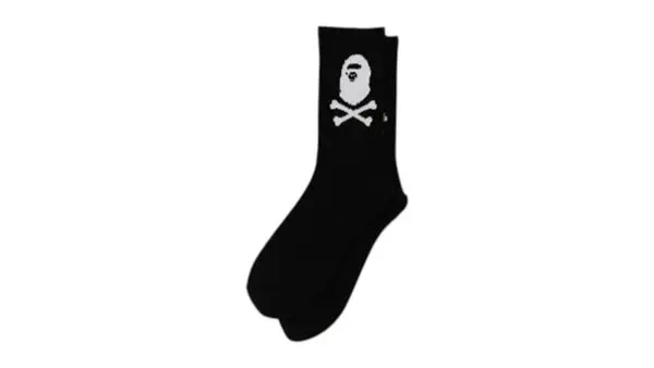 A BATHING APE Crossbone Socks - Black