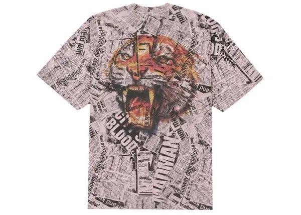 Supreme Newspaper Short Sleeve Top - Pink