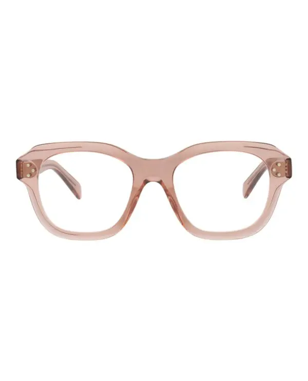 Celine Round Frame Acetate Optical Frames - Pink Pink Transparent (cl50124i/074)