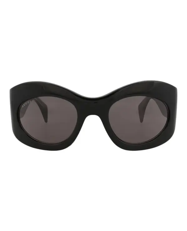 Gucci Shield Frame Recycled Acetate Sunglasses - Black Black Grey (gg1463s/30014463/001)