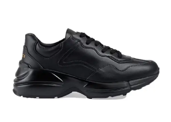 Gucci Rhyton Leather Sneakers - Black