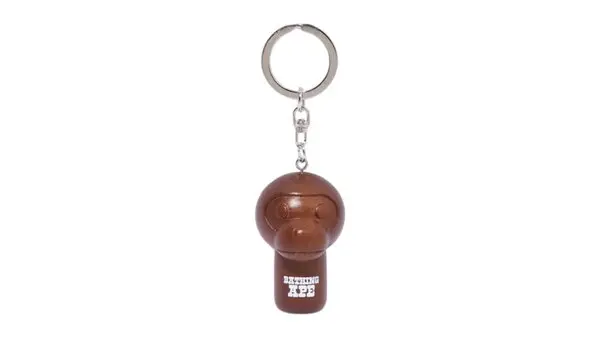 A BATHING APE Baby Milo Kokeshi Doll Keychain - Brown
