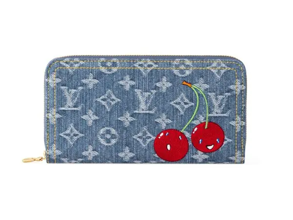 LOUIS VUITTON X Takashi Murakami Cherry Zippy Wallet - Denim Monogram