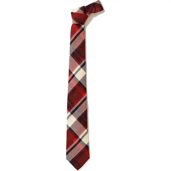 A BATHING APE Check Neck Tie - Red