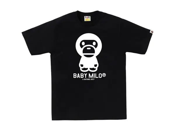 A BATHING APE Bicolor Baby Milo Tee Shirt - Black