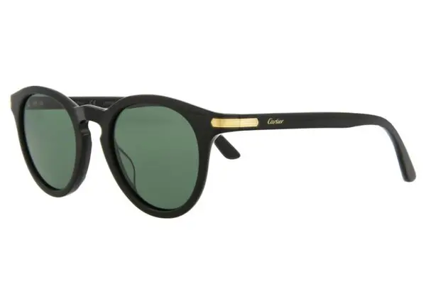 CARTIER Round Frame Sunglasses - Black/green (ct0010s