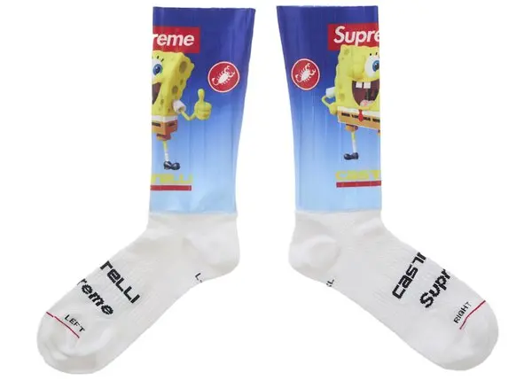 Supreme Spongebob Squarepants Castelli Cycling Socks - White