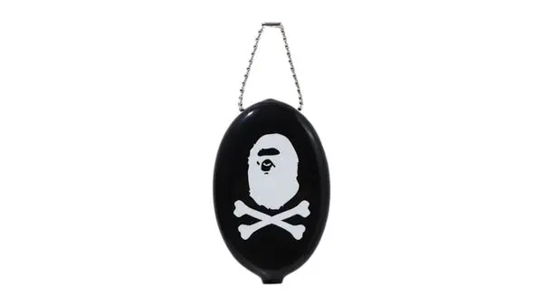 A BATHING APE Ape Crossbone Coin Case - Black