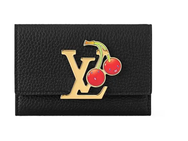 LOUIS VUITTON X Takashi Murakami Cherry Capucines Compact Wallet - Black