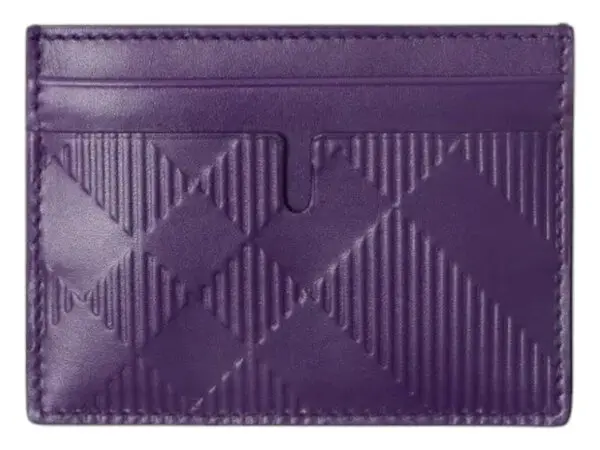 Burberry Check 4 Slot Card Holder - Royal Purple