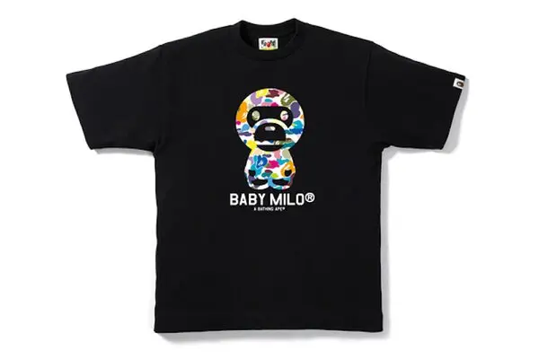 A BATHING APE Camo Baby Milo Tee Shirt - Black