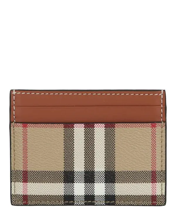 Burberry Check Print Card Holder - Archive Beige
