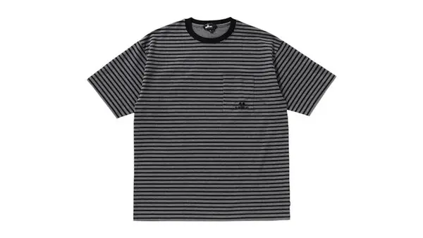 A BATHING APE Stripe Print I Tee Shirt - Black