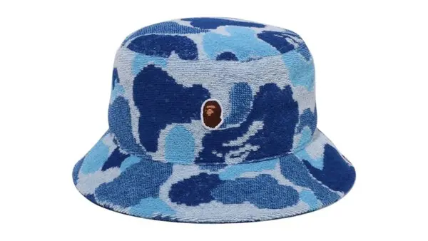 A BATHING APE Abc Camo Pile Jacquard Bucket Hat - Blue