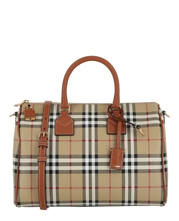 Burberry Medium Check Bowling Bag - Vintage Check Briar Brown