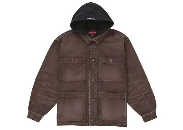 Supreme Hooded Chore Coat - Brown