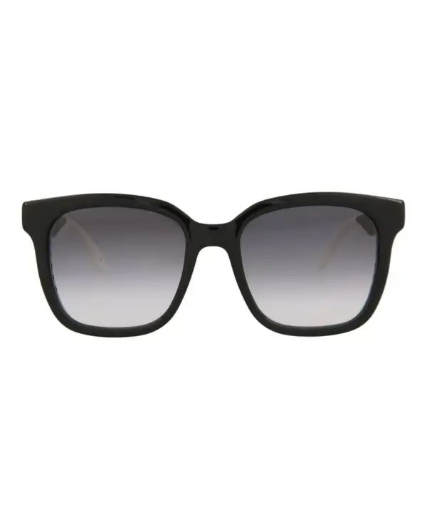 Alexander McQueen Square Frame Injection Sunglasses - Black Black Grey (am0295sk/30009872/002)