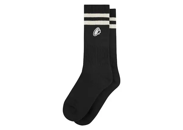 CORTEIZ Patch Crew Socks - Black/white