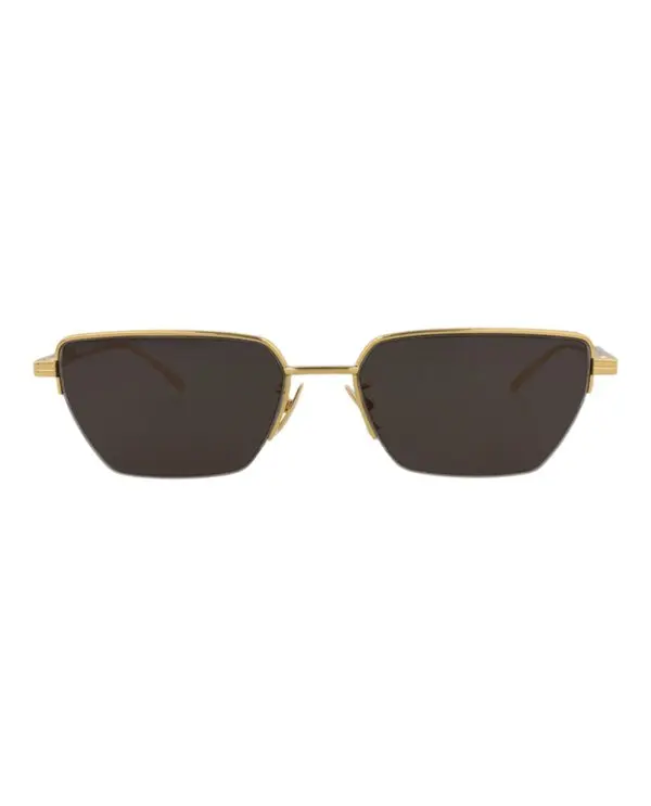 Bottega Veneta Square-frame Metal Sunglasses - Gold Gold Grey (bv1107s/30011010/004)
