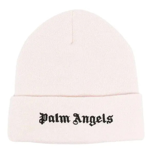 Palm Angels Brand Logo Beanie - Beige