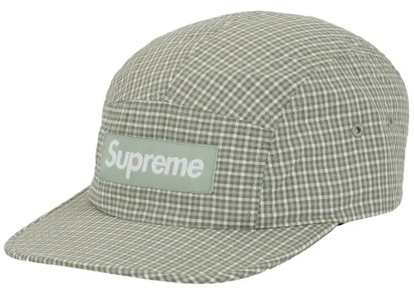 Supreme Cordura Plaid Camp Cap - Green