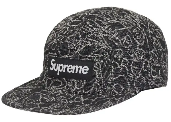 Supreme Handwriting Denim Camp Cap - Black
