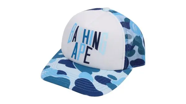 A BATHING APE Abc Camo Nyc Logo Mesh Cap - Blue