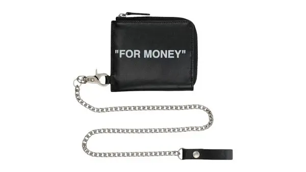 Off-White Quote Chain Wallet - Black