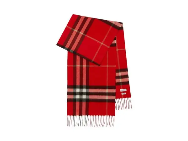 Burberry Check Cashmere Scarf - Red