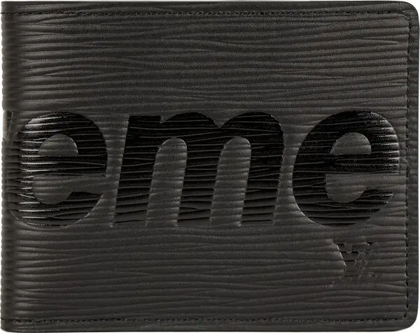 LOUIS VUITTON X Supreme Slender Wallet Epi Black