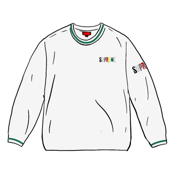 Supreme Logo Long Sleeve Top - White