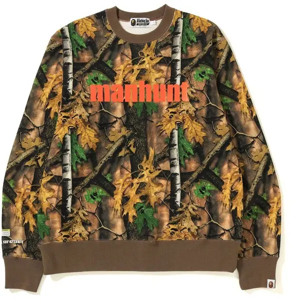 A BATHING APE Forest Camo Crewneck Sweatshirt