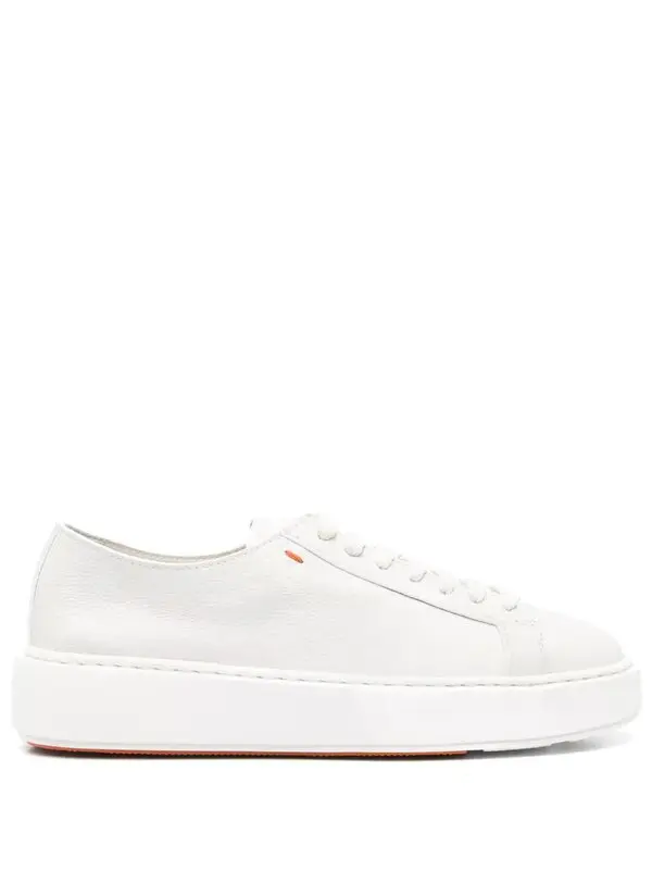 Santoni Leather Sneakers - White