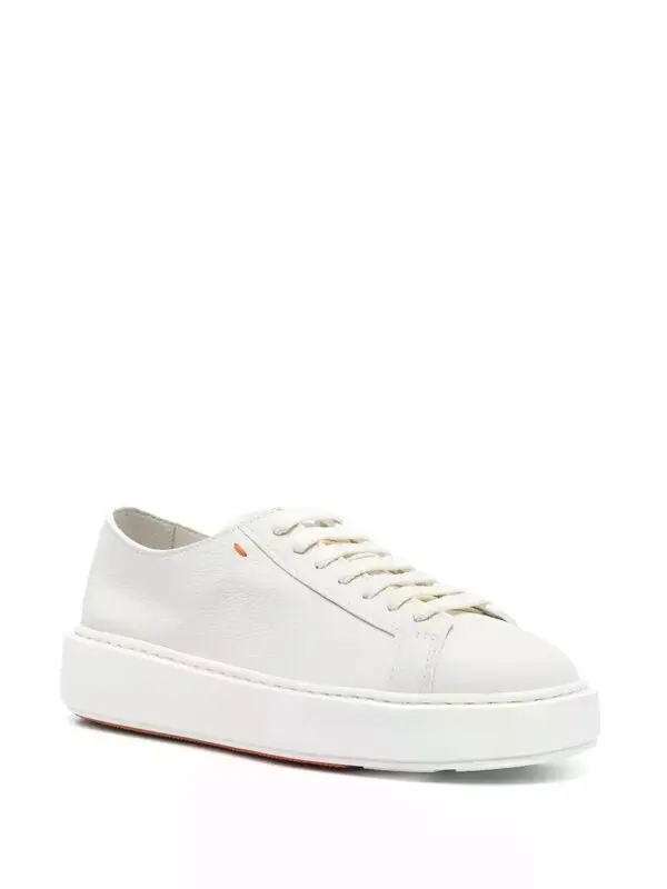 Santoni Leather Sneakers - White