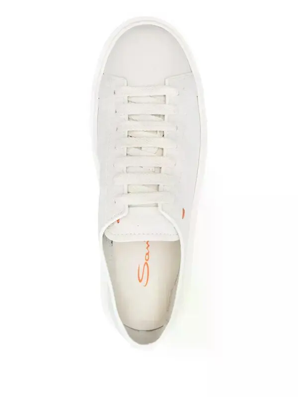 Santoni Leather Sneakers - White