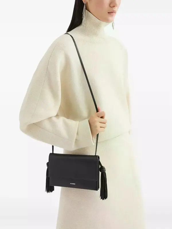 JIL SANDER Tassel Crossbody Bag - Black