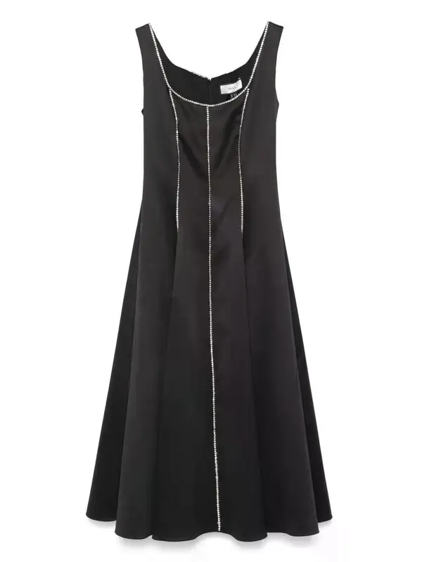 NISSA Crystal-embellished Midi Dress - Black
