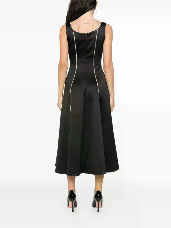 NISSA Crystal-embellished Midi Dress - Black