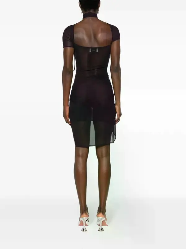 Coperni Asymmetric Sheer Mesh Dress