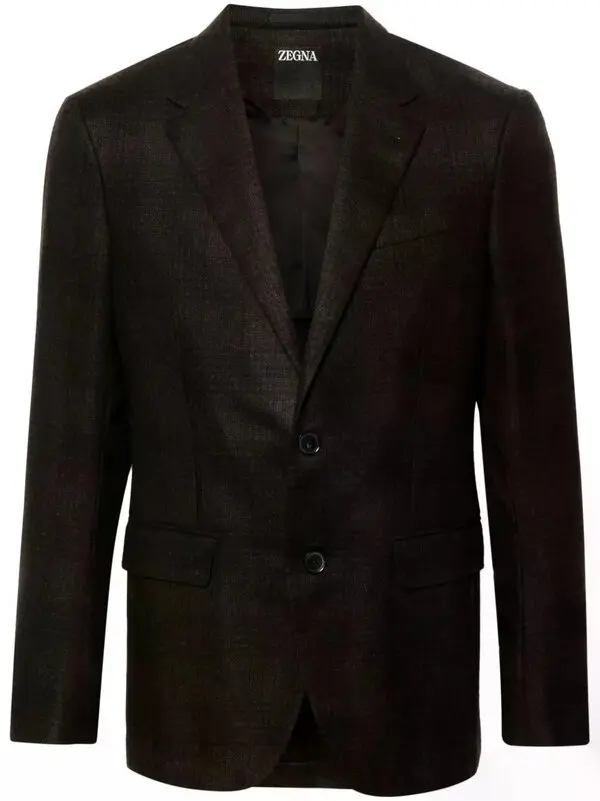 Zegna Checked Blazer - Brown