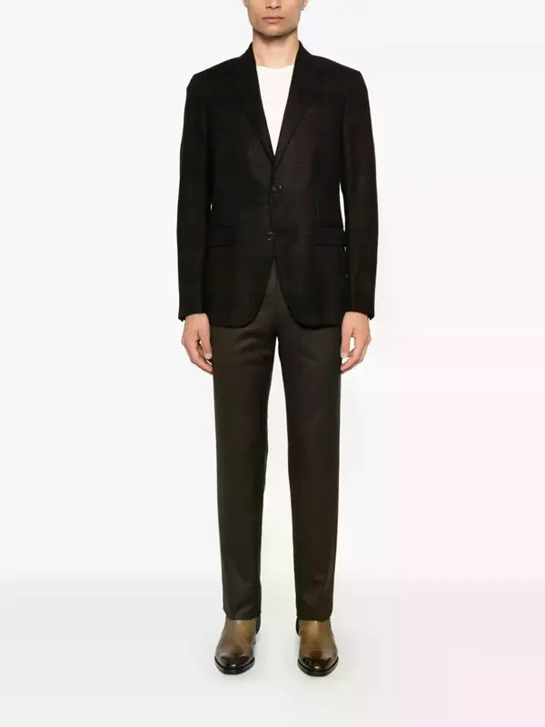 Zegna Checked Blazer - Brown