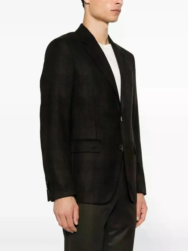 Zegna Checked Blazer - Brown